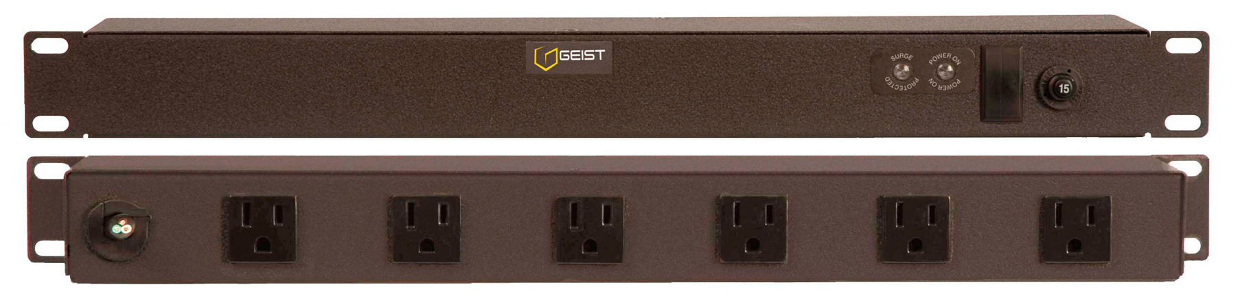 Geist SPTN064-10 Rear 6-Outlet 15 Amp Rackmount Power Strip