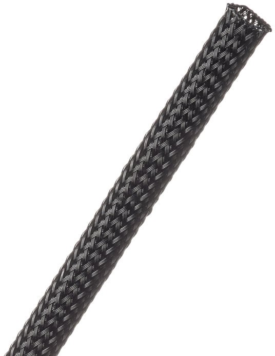 Techflex CCP0.25BK Clean Cut .25 Inch Nominal Size Expanded Braided Sleeving - Black - 1000 Ft.