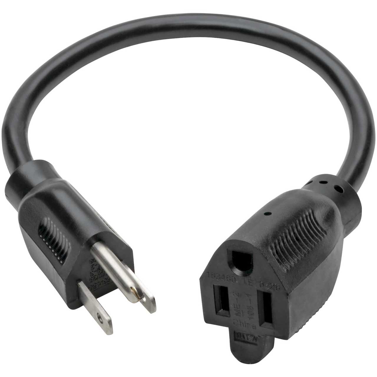Tripp Lite P022-001 Standard Power Extension Cord 10A 18 AWG (NEMA 5-15P to NEMA 5-15R) 1 Feet