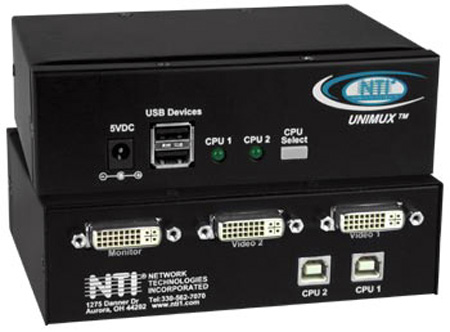NTI UNIMUX-DVI-2 2-Port DVI USB KVM Switch