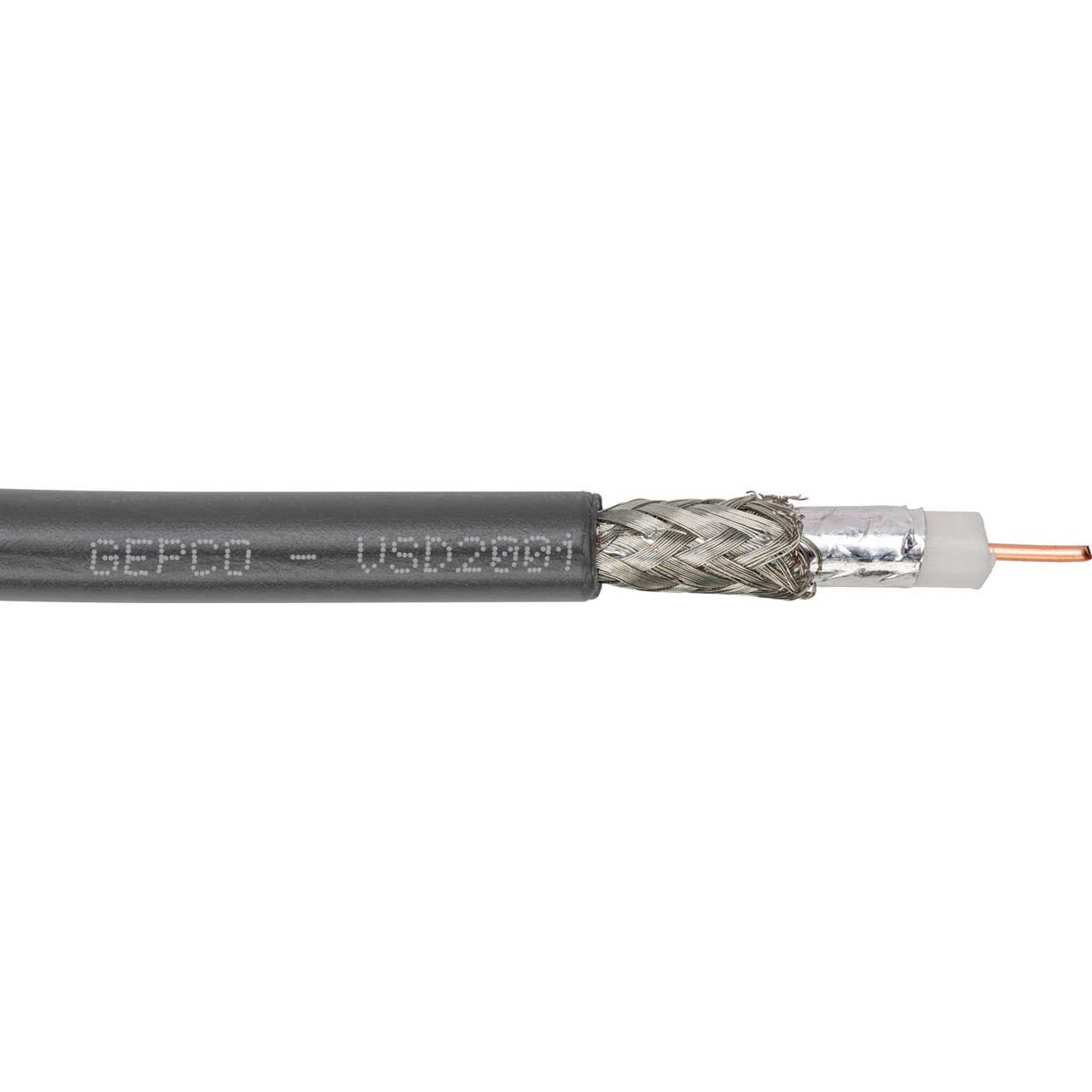 Gepco VSD2001 RG6 4.5GHz High Definition SDI Coax Cable 1000 Ft Grey