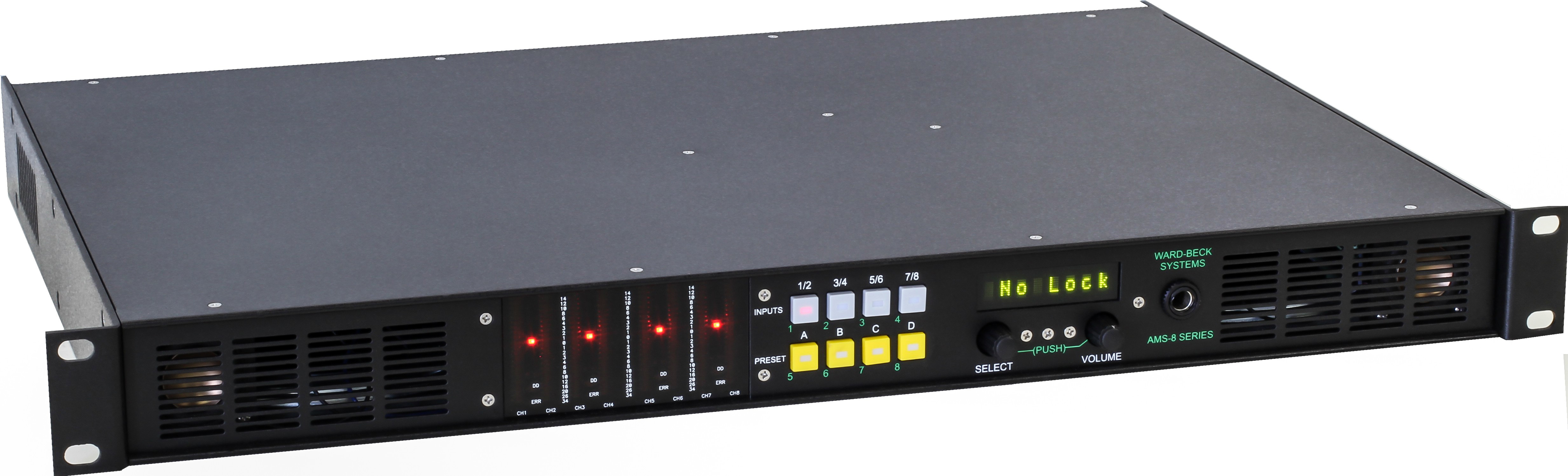 Ward-Beck AMS8-1A 8 Channel Audio Meter & Monitoring System with 4 AES ...