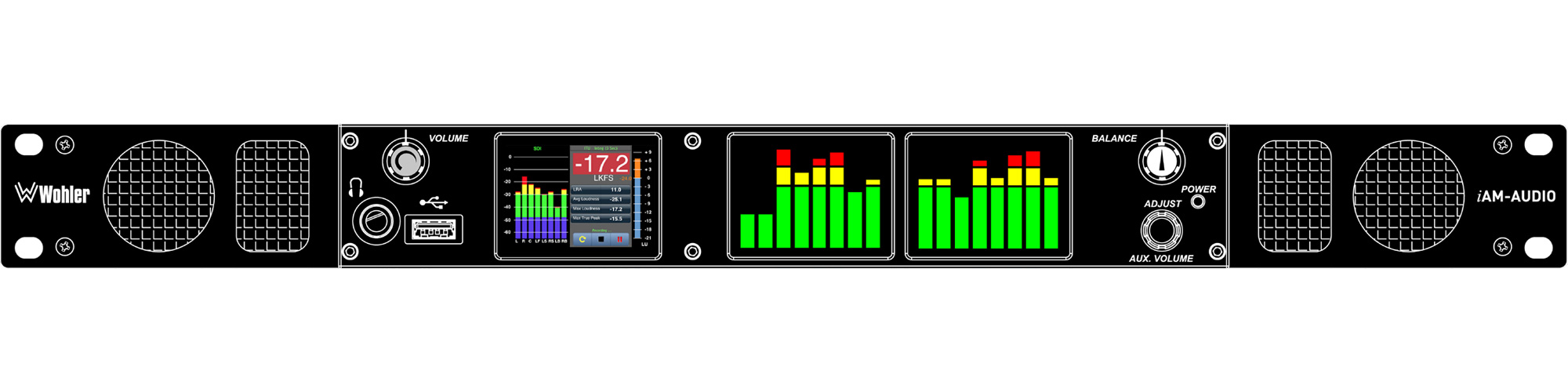 Wohler iAM-AUDIO-1-DA Analog AES & MADI Monitor with Touch Screen ...