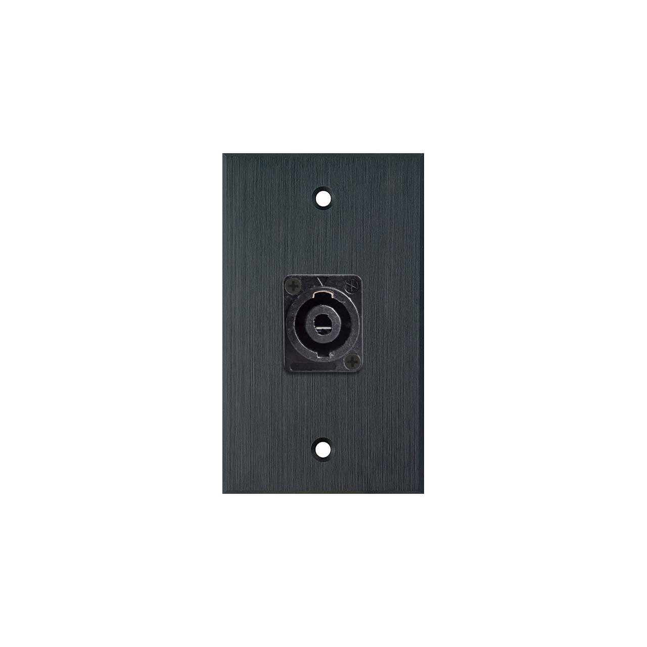 My Custom Shop 1-Gang Black Anodized Wall Plate w/ One 4-Pole speakON ...