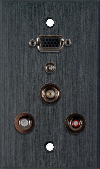 My Custom Shop 1-Gang Black Anodized Wall Plate-15-Pin HD Female Barrel ...