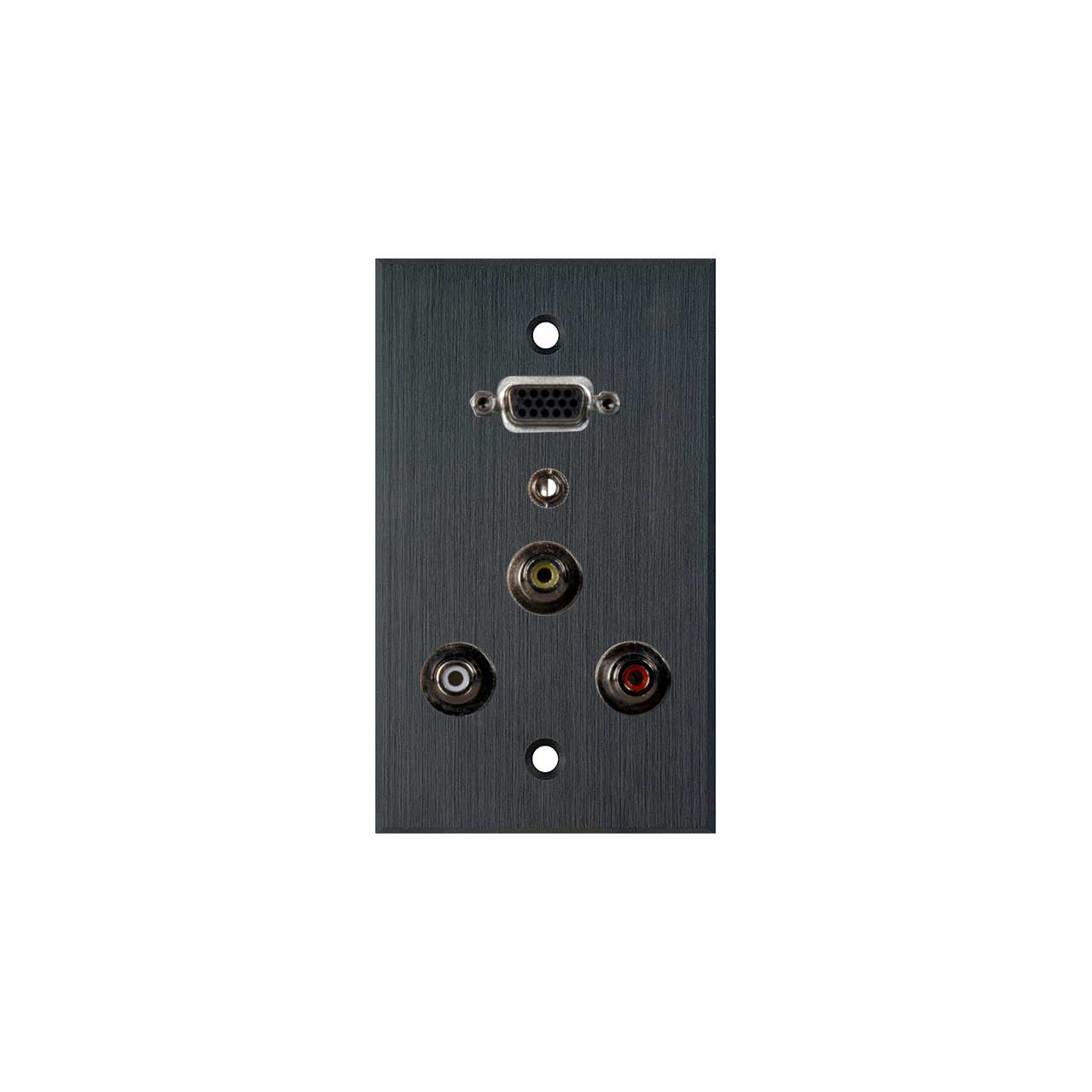 My Custom Shop 1-Gang Black Anodized Wall Plate w/ 1-VGA Female Barrel ...