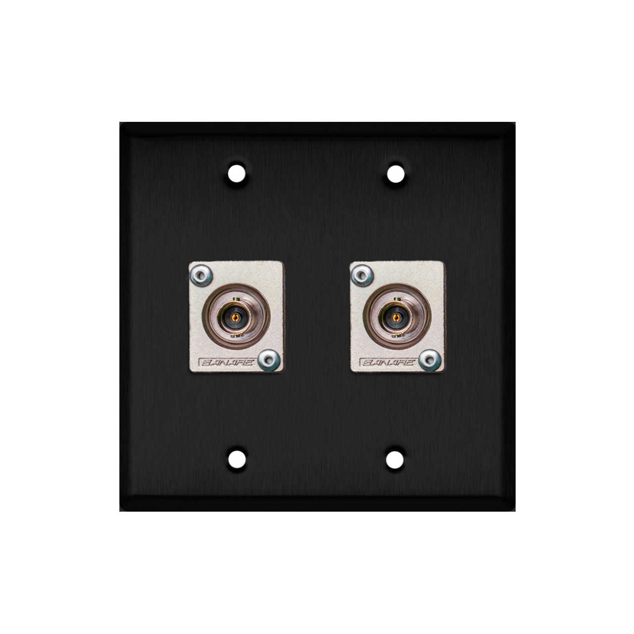 My Custom Shop WPBA-2107 2-Gang Black Anodized Wall Plate w/ 2 Canare ...