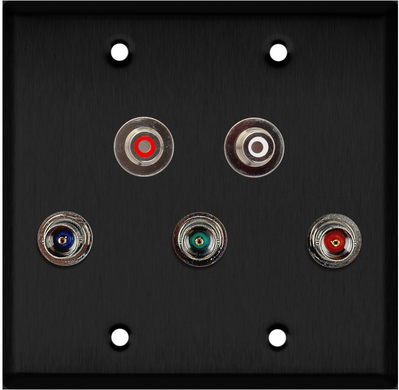 My Custom Shop 2-Gang Black Anodized Wall Plate w/ 3 BNC RGB Barrels ...