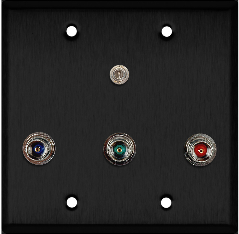 My Custom Shop 2-Gang Black Anodized Wall Plate w/ 3 BNC RGB Barrels ...