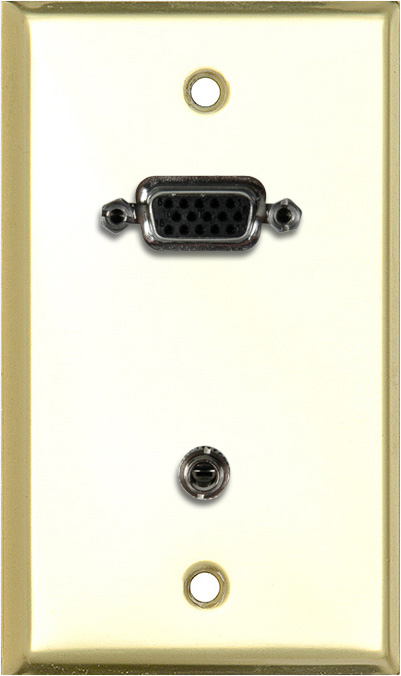 My Custom Shop 1-Gang Brass Wall Plate w/ 15-Pin HD Female Barrel ...