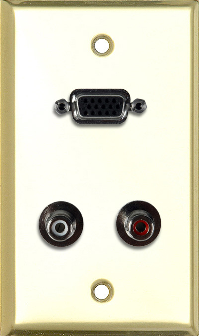 My Custom Shop 1-Gang Brass Wall Plate w/ 15-Pin HD Female Barrel and ...