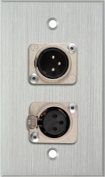 My Custom Shop 1-Gang NEUTRIK Single 3-Pin XLR-M & Single XLR-F Clear ...