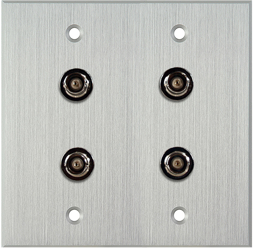 My Custom Shop 2-Gang Clear Anodized Wall Plate w/ 4 BNC- RGBS Barrels