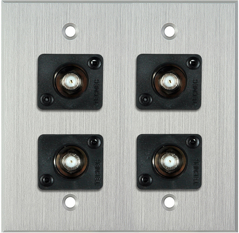 My Custom Shop 2-Gang Clear Anodized Wall Plate w/ 4 Front Recessed F ...