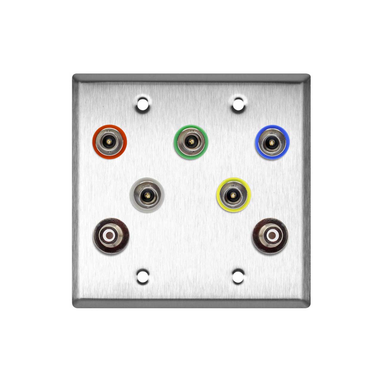 My Custom Shop 2-Gang Stainless Steel Wall Plate with 5 12G-SDI BNC ...