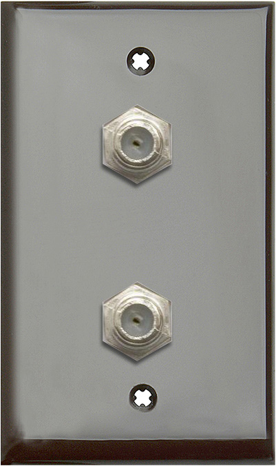 My Custom Shop 1-Gang Brown Lexan Wall Plate w/ 2 Coax F Connector Feed ...