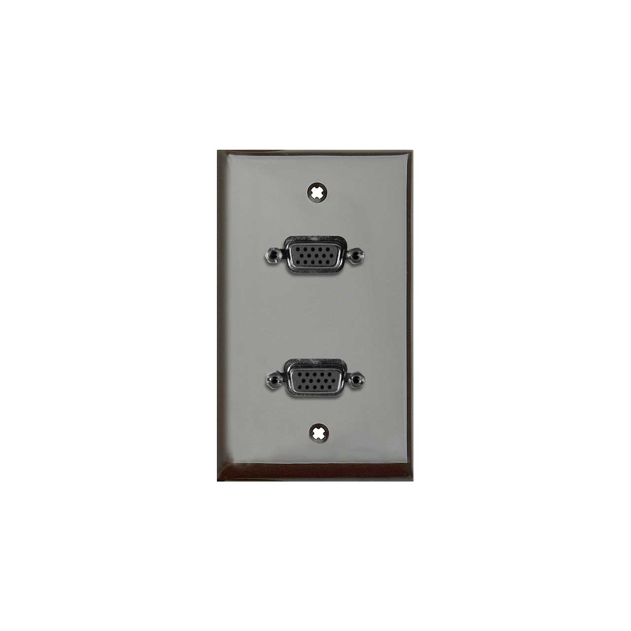 My Custom Shop WPLB-1139 1-Gang Brown Lexan Wall Plate w/ Two VGA HD 15 ...
