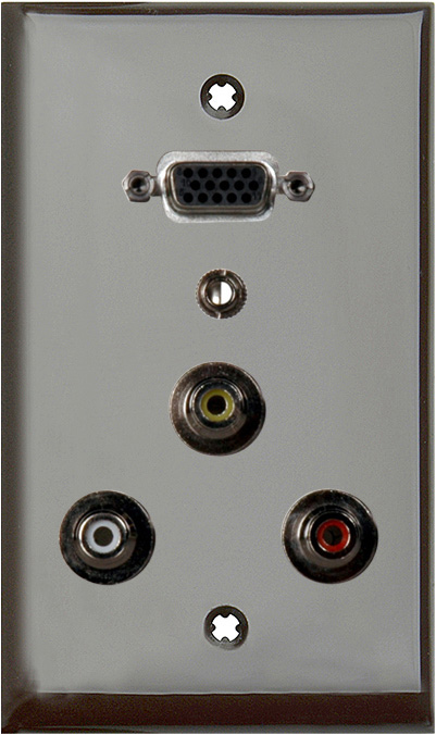 My Custom Shop 1-Gang Brown Lexan Wall Plate w/ 1-VGA Female Barrel/3 ...