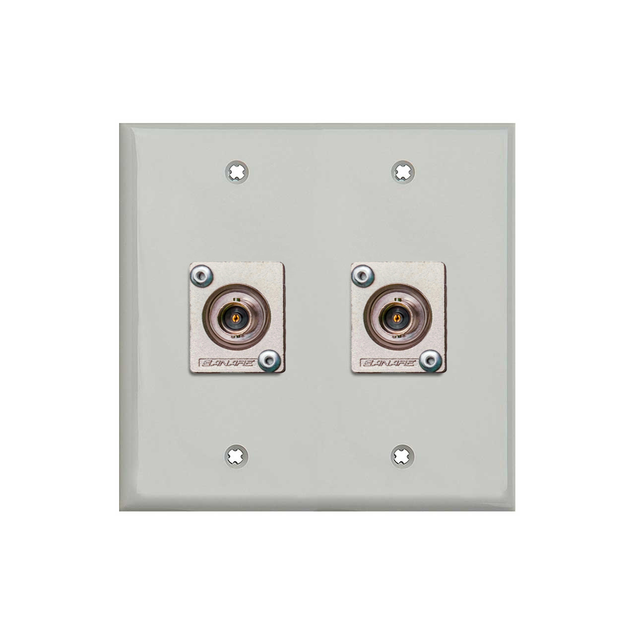 My Custom Shop WPLG-2107 2-Gang Gray Lexan Wall Plate with 2 Canare BCJ ...