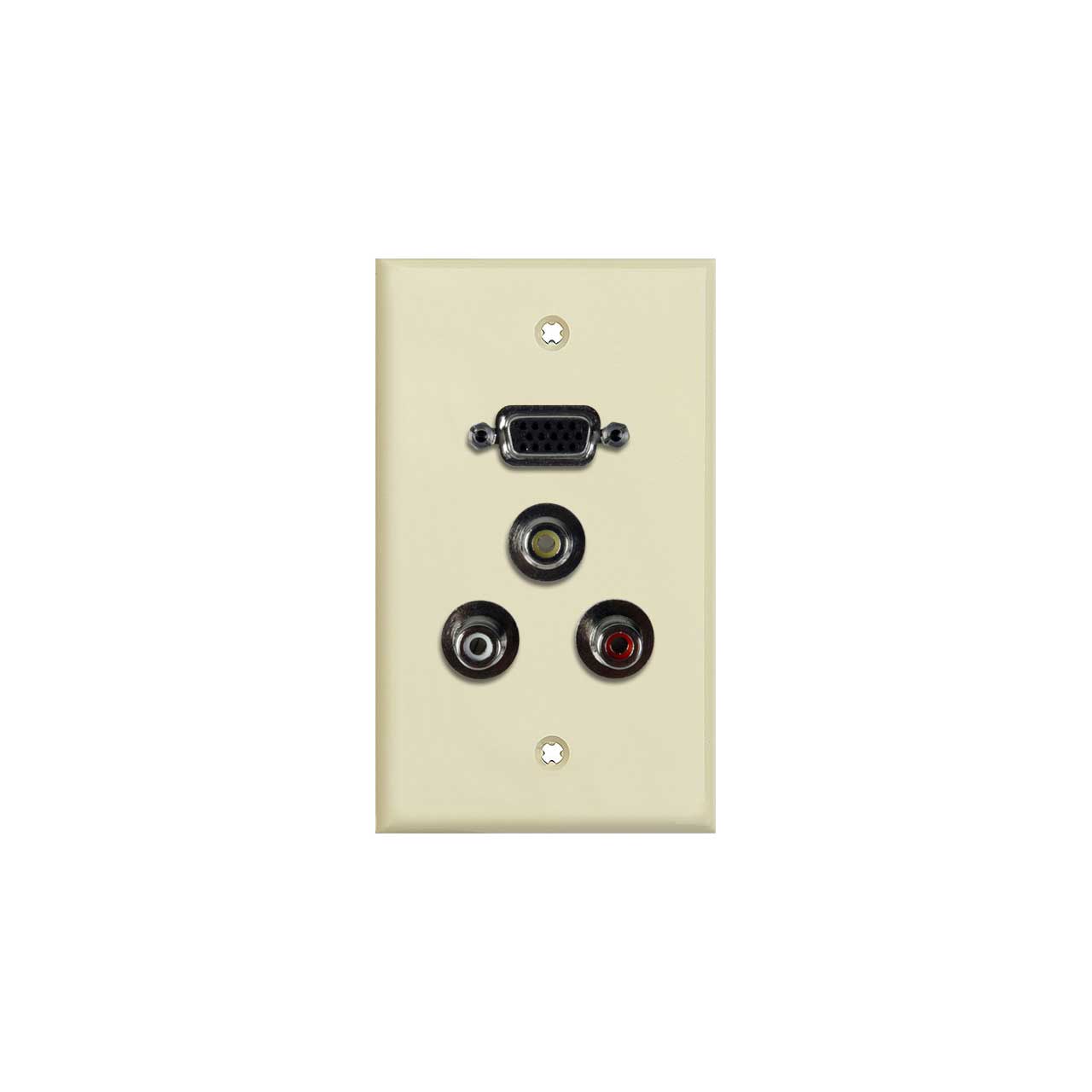 My Custom Shop 1-Gang Ivory Lexan Wall Plate w/ One 15-Pin HD Female ...