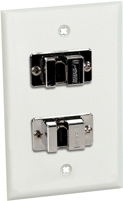 My Custom Shop WPLW-1176 1-Gang White Lexan Wall Plate w/ 2 FireWire 6 ...