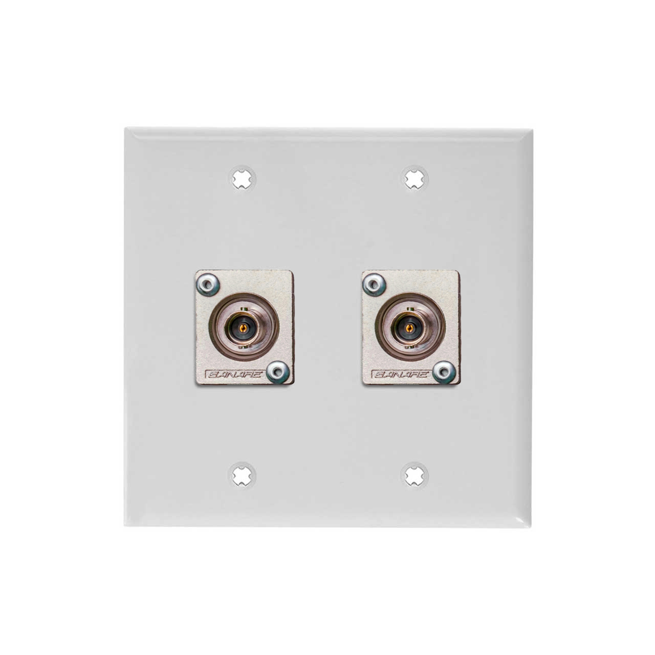 My Custom Shop WPLW-2107 2-Gang White Lexan Wall Plate with 2 Canare ...