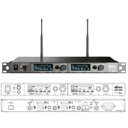 MIPRO ACT-828 DANTE-5E-KIT Dante Dual Channel Dante Enabled Rack Mount ...