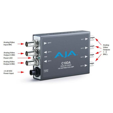 AJA C10DA Analog Video/Tri-Level Sync 1x6 Distribution Amplifier