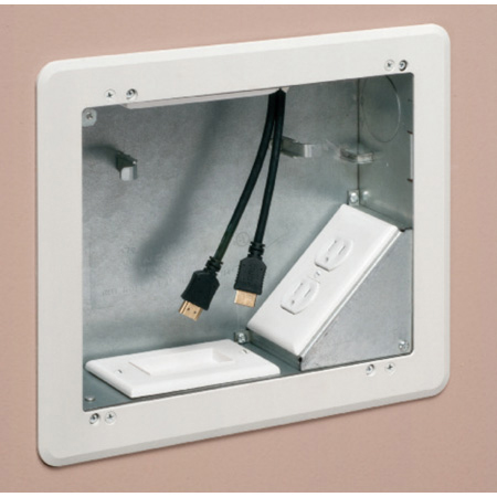 Arlington TVBS810 Steel TV Box with Flange - 8 Inch x 10 Inch - White