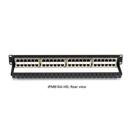 Black Box JPM816A-HD SpaceGAIN CAT6 High-Density Feed-Through Patch Panel