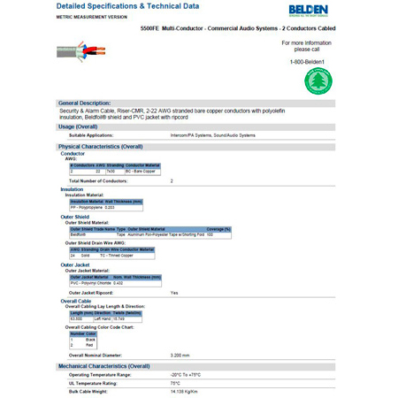 Belden 5500FE Gray Non-Paired Beldfoil Security / Alarm Cable - 1000 ...
