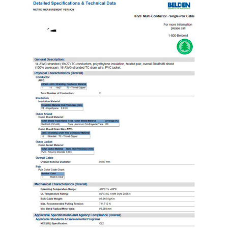 Belden 8720 14AWG Beldfoil Audio and Control Cable - 1000 Foot