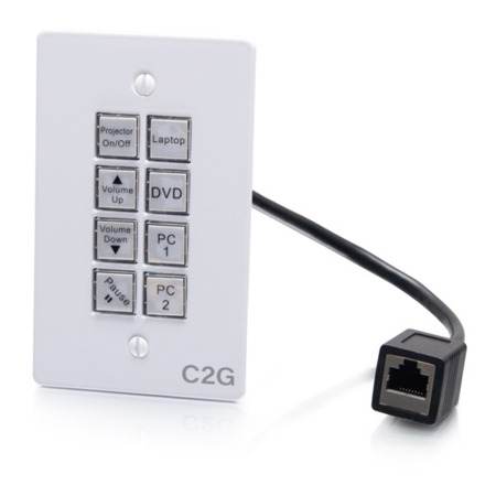 C2G 50348 AV Controller with 8-Button Wall Plate for Classrooms ...