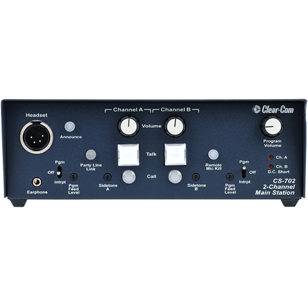 Clear Com CS-702 Encore Analog Partyline Intercom System 2 Channel ...