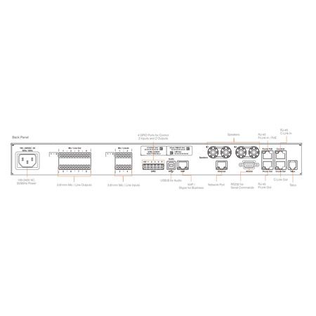 ClearOne 910-3200-008 CONVERGE Pro 2 48VT Pro Audio DSP Mixer with 4 ...