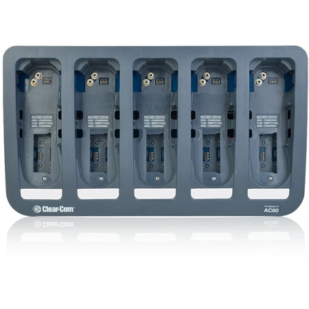 Clear-Com AC60 FreeSpeak II 5 Way Drop In Intercom Beltpack Battery Charger