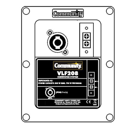 Community VLF208B Dual 8-Inch Bandpass Micro Subwoofer Black