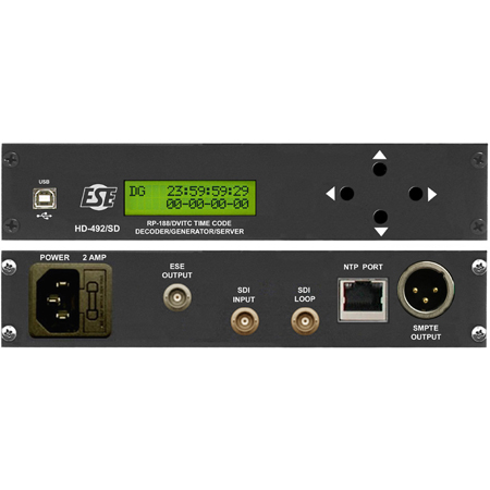 ESE HD-492/SD HD/SD SDI Time Code Decoder & LTC Generator/NTP Server