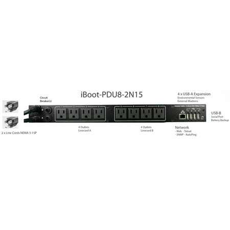 Dataprobe IBOOT-PDU8-2N15 Switched PDU 8 Outlet Dual 15A