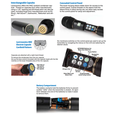 Lectrosonics DHu Digital Wideband Handheld Microphone with HHC Capsule