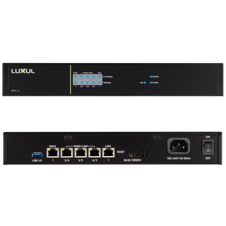 Luxul ABR-4500 Epic 4 Gigabit Router - Ports on Back