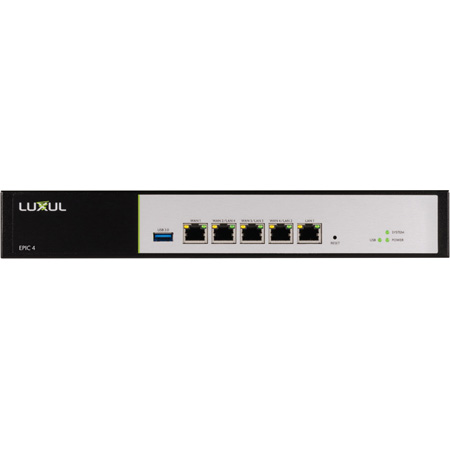 Luxul XBR-4500 Epic 4 Gigabit Router - Ports on Front