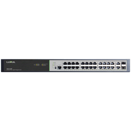 Luxul 26-Port Gigabit Managed Switch - 24-PoE+ Ports and 2 RJ45 Uplink ...