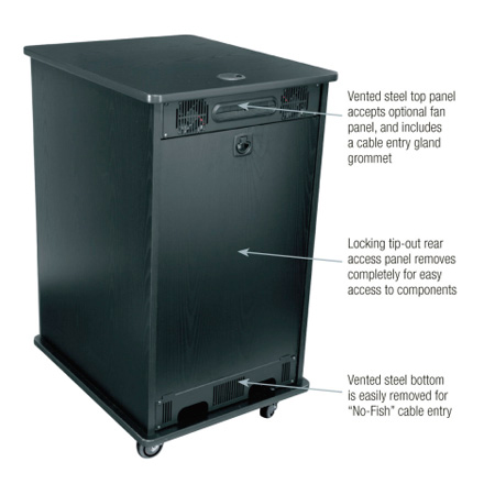 Middle Atlantic MFR-1227GC Mobile Furniture Rack - Grained Cherry