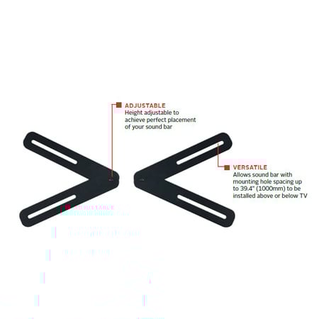 Peerless-AV ACSBR1 Universal Sound Bar Mounting Kit for 32 to 70 Inch TVs