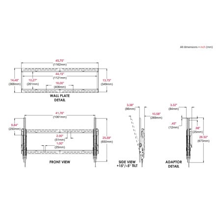 Peerless-AV ST680P Smart Mount Universal Tilt Wall Mount