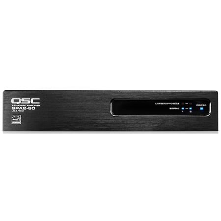 QSC SPA2-60 2 Channel 60 Watt Audio Power Amplifier - 1RU - 1/2 Rack Space