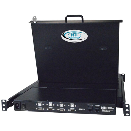 NTI RACKMUX-D17HR-N-SUSBHD4 Rackmount KVM Drawer with HDMI Multiviewer ...