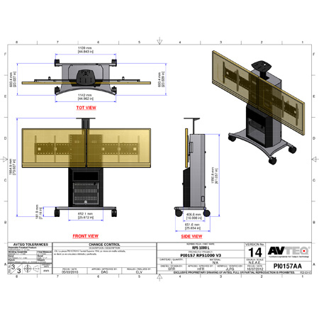 Avteq RPS-1000L Dual Rollabout TV Stand