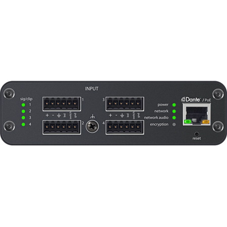 Shure ANI4IN-BLOCK 4 Channel Dante Mic/Line Audio Network Interface-In ...